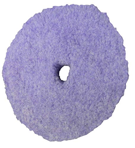 Presta PACE Purple Foamed Wool Heavy Cut Pad – 6.5” / Works on Harder Clears with PACE Heavy Cut Compound / Cuts Like Wool and Polishes Like Foam (890197)