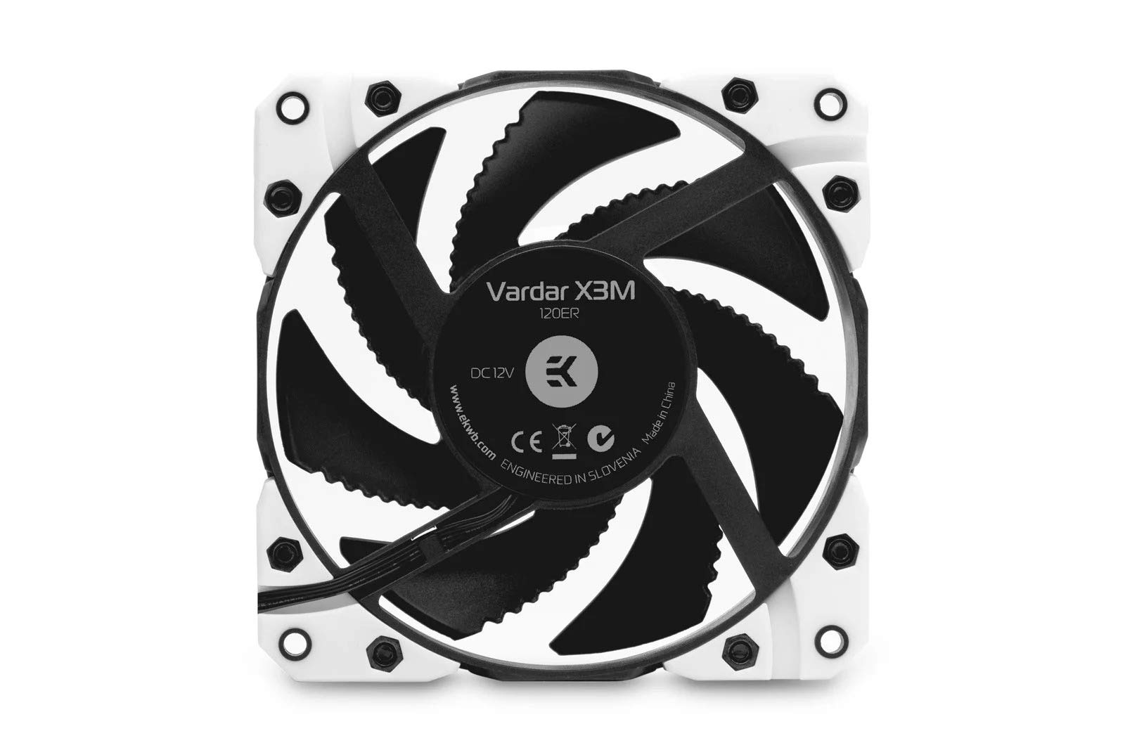 EK Water Blocks EK-Vardar X3M 120mm (500-2200 RPM) Fan - White