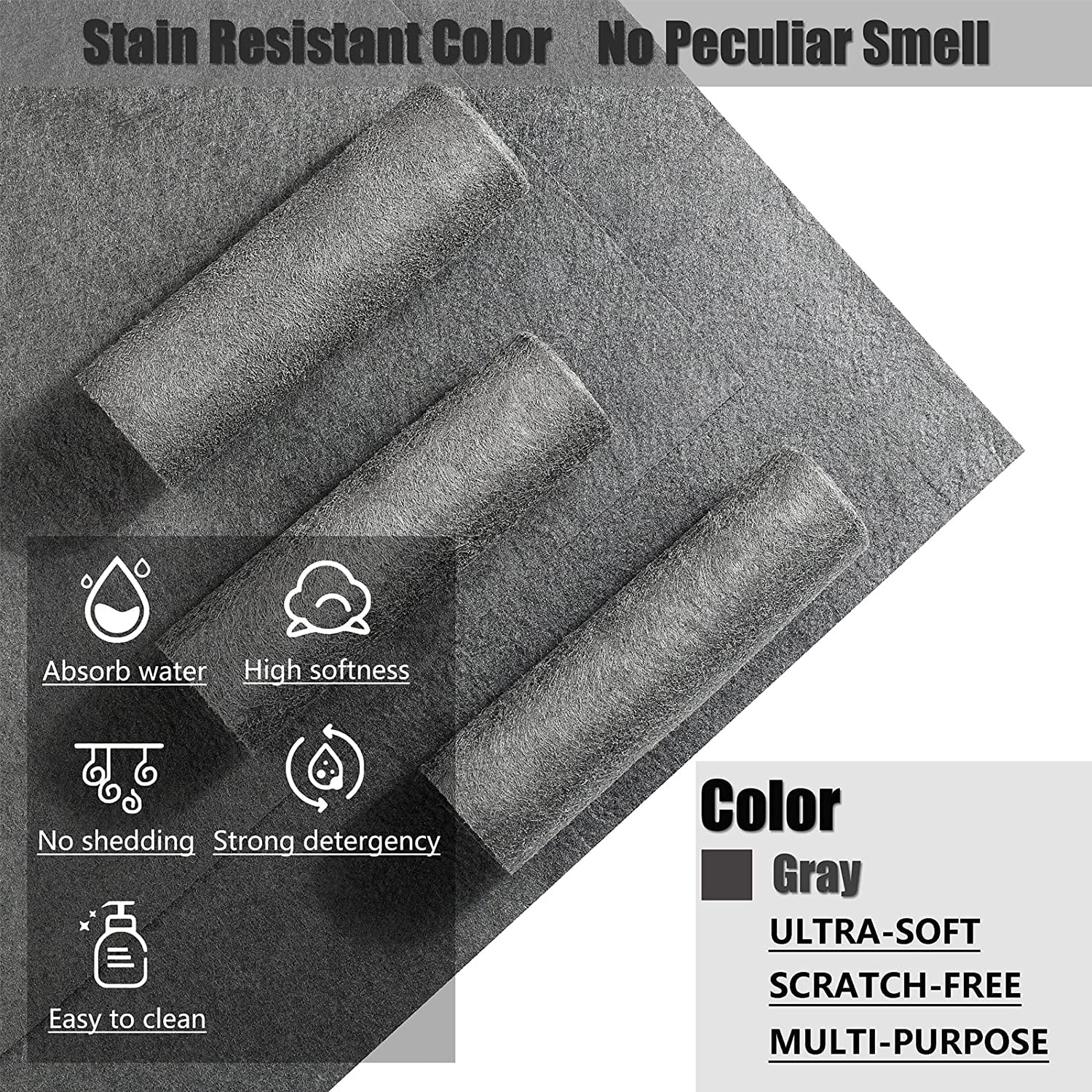 5pcs Thickened Magic Cleaning Cloth, Microfiber Magic Streak Free Miracle Cleaning Cloth, Reusable Glass Microfiber Cleaning Rag, All-Purpose Microfiber Towels for Kitchens, Glass, Cars 40*30