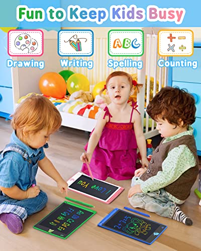 BAVEEL 3 Packs LCD Writing Tablets, 8.5 Inch Doodle Board Drawing Pad Toy Birthday Gift for 2 3 4 5 6 Years Old Boys Girls, Kids Toddler Colorful Erasable Reusable
