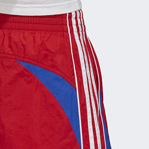 adidas womens Colorblocked 3-Stripes Shorts Scarlet X-Small