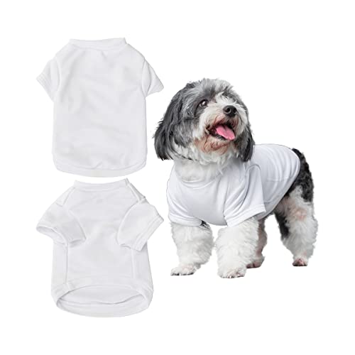 Craft Express Sublimation Blank Pet T-Shirt - Medium, Large, and Extra Large Size Shirts for Pets Ready to be Personalized - Set of 2 (Medium)