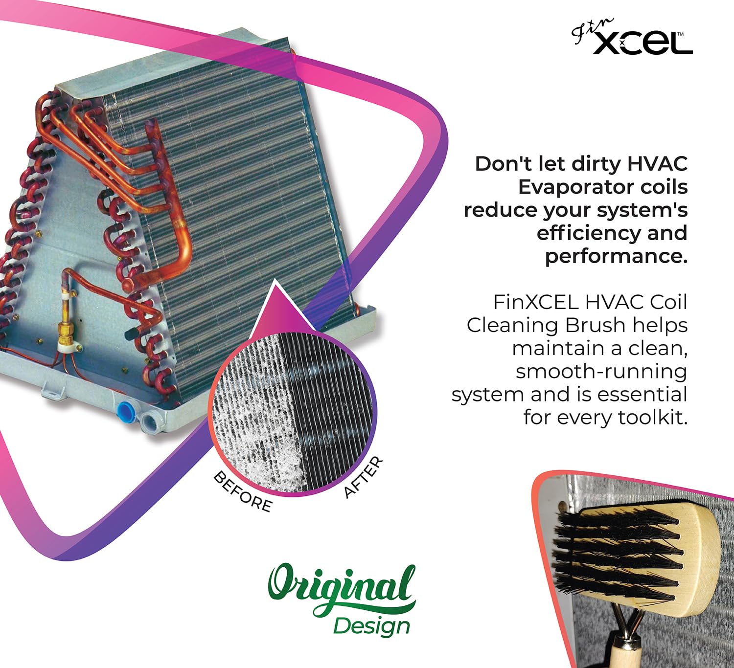 Air Conditioner Evaporator Coil Condenser Fin Cleaning Brush - Double Sided - Wide