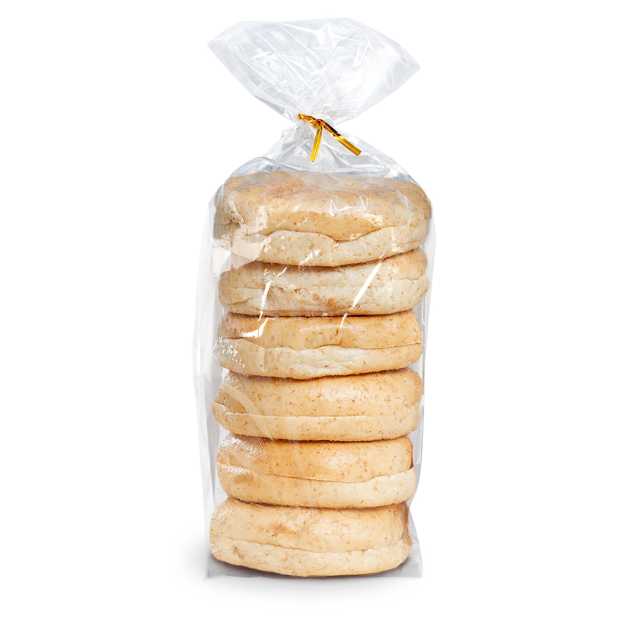 APQ Clear Gusseted Poly Bags, 5 x 4 x 18 Inch. Pack of 100 Gusseted Plastic Bags 1 Mil Thick for Favors with Open Top. Clear Plastic Bags for Packaging Cookies, Popcorn, Candies, Homemade Bread