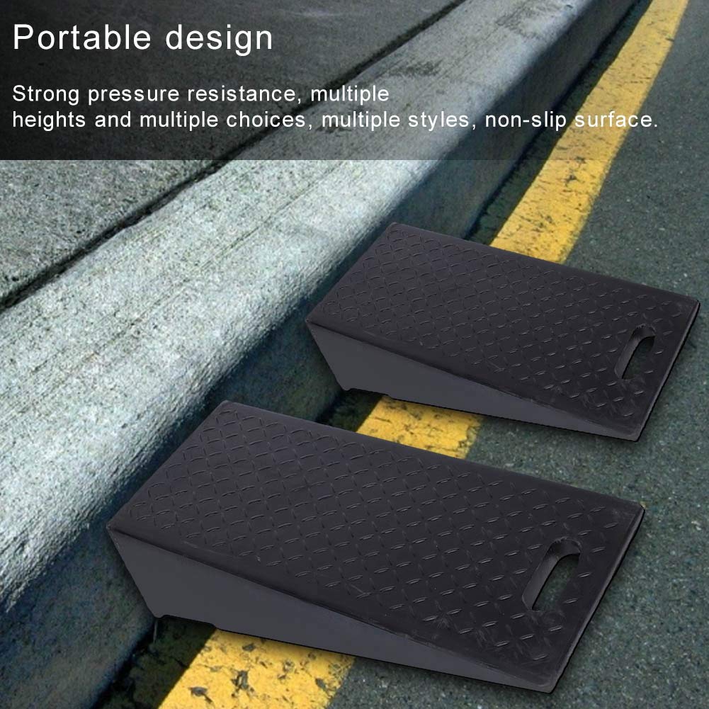 7.5" Rise Rubber Threshold Ramp, Solid Rubber Curb Ramps for Wheelchairs, Scooters, Car and Motorbike, 23.6 x 11.8 x 7.5 inch2 Pcs