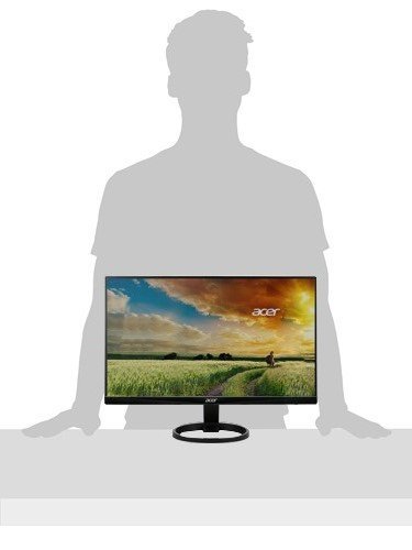 acer Widescreen LCD Computer Monitor, 23.8” Full HD 1920 x 1080 IPS Display, 4ms Response Time, 250nit Brightness, NTSC 72% Color Gamut, Low Blue Light, HDMI, VGA, DVI, Black, JVQ HDMI Cable
