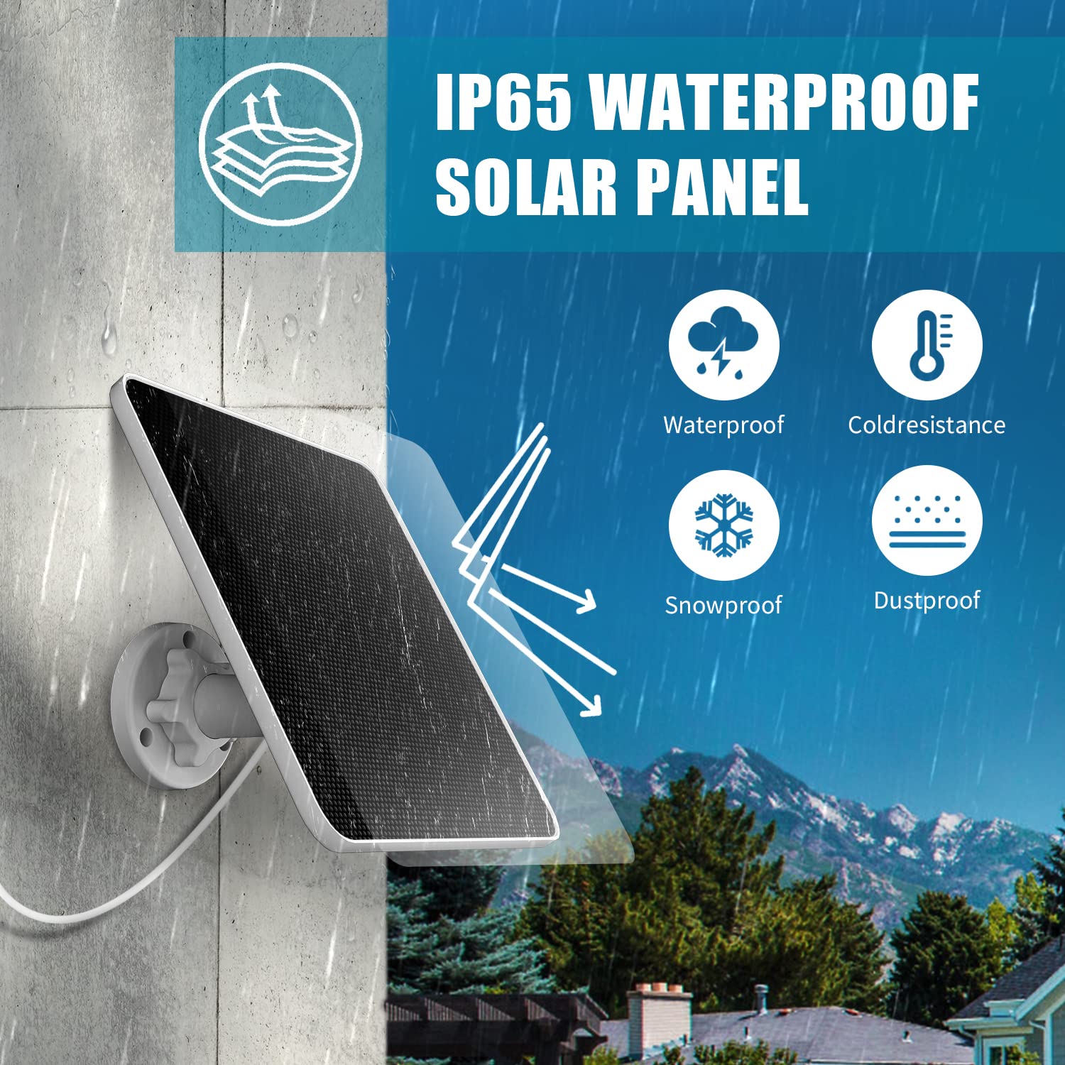 A-ZONE Solar Panel Compatible with Ring Spotlight Cam Battery& All New Ringstick Up Cam Battery, 7W Solar Panel for Security Camera Power Your Surveillance Camera continuously