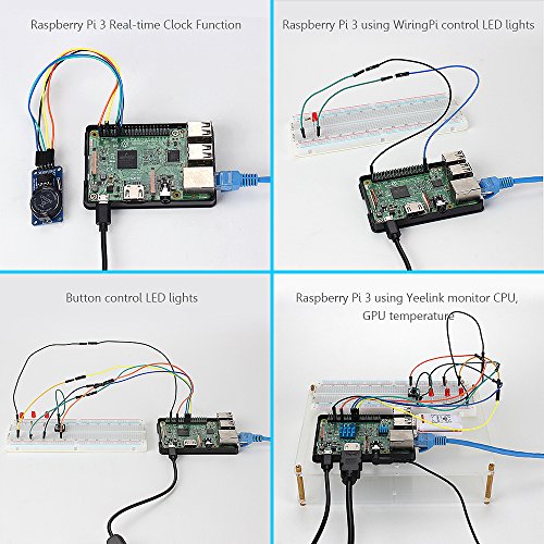 HSU Development Kit for Raspberry Pi 3/4 and Arduino with 16 Different Sensor Modules, Hundreds of Electronic Components, Other Necessary Accessories and Big Carrying Case (Advanced)