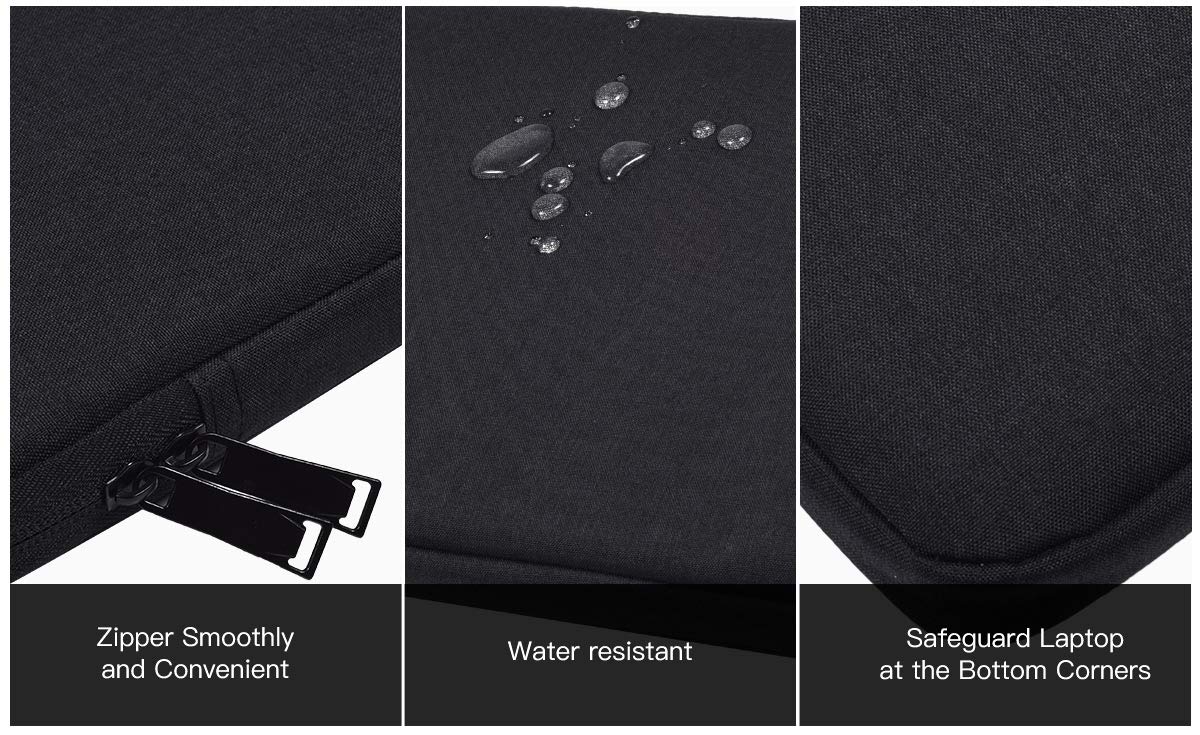 Waterproof Drawing Tablet Sleeve Case Bag for XP-Pen Deco 01 V2/ Artist12 Pro, Huion H610 Pro/ HS610 HS611, UGEE M708, Wacom One, GAOMON PD1161, Black