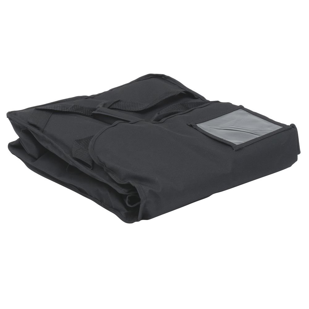 HUBERT Insulated Pizza Delivery Bag Black Nylon Side Loading g - 16" L x 16" W x 10" H