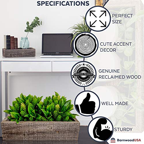 BARNWOODUSA Small Rustic Wooden Box | Best for Wood Flower Planter, Toilet Top Storage Boxes, and Table Decor Centerpieces