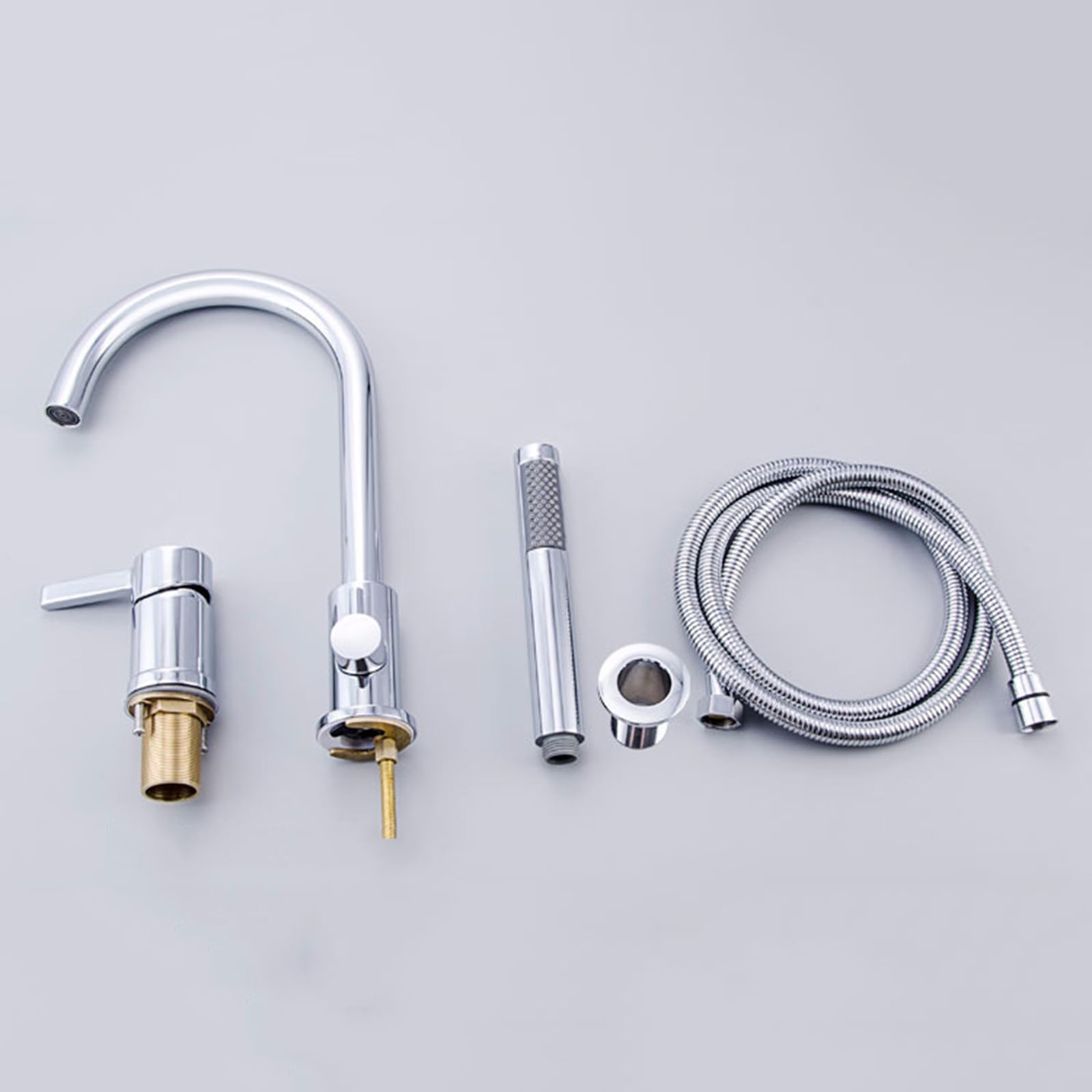 WuDLi Shower Attachment for Bath Taps 3-Hole Bathtub Tap, Bath Mixer Tap Shower Head with Hose
