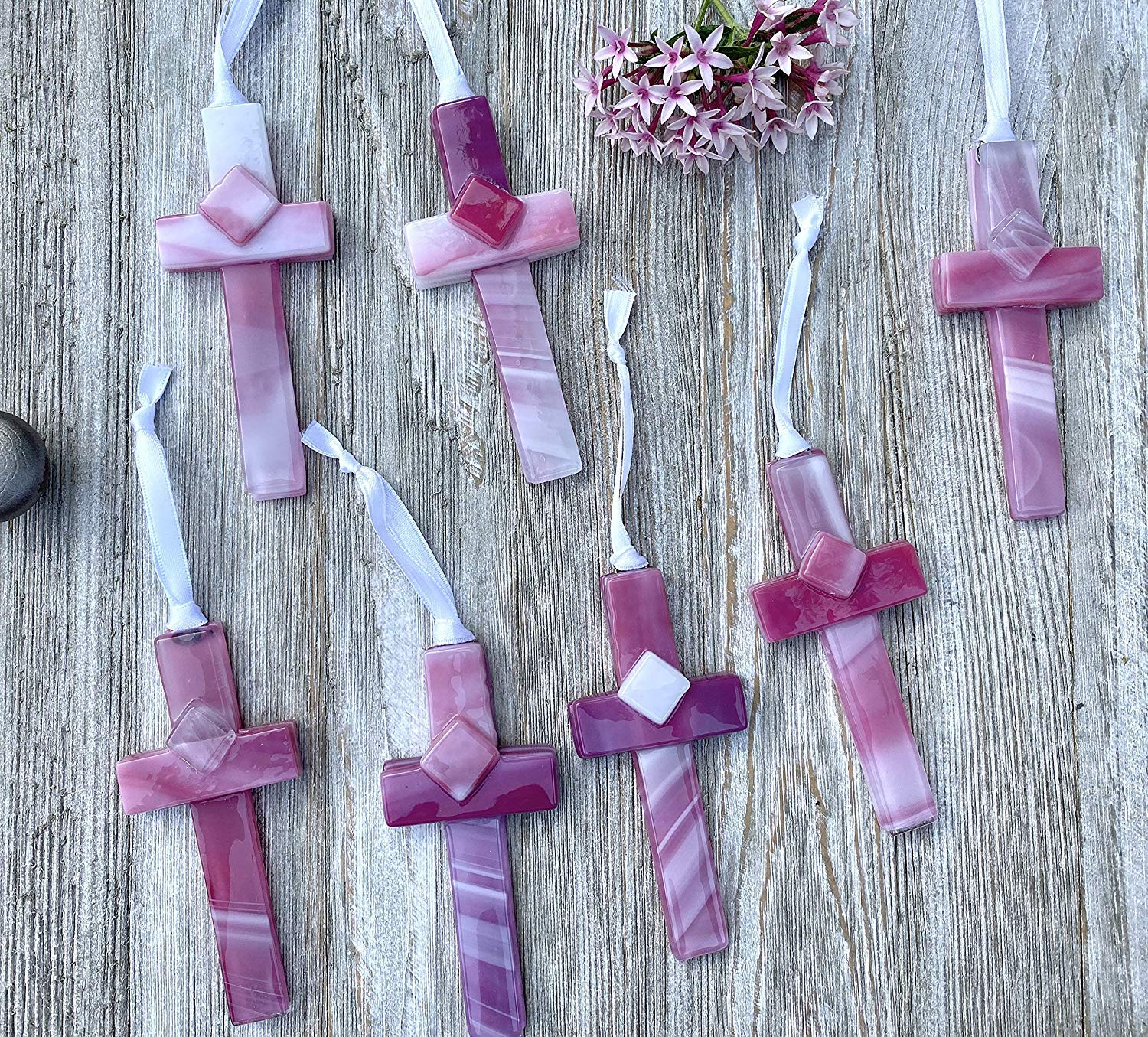 Handmade Glass Cross for Mother with Poem- Unique Gift for Mom on Christmas, Mother's Day, Birthday