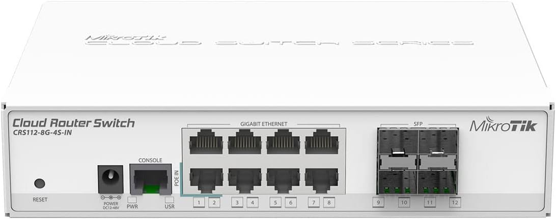 Mikrotik CRS112-8G-4S-IN 8 port Gigabit Cloud Router Switch 112-8G-4S-IN 4xSFP