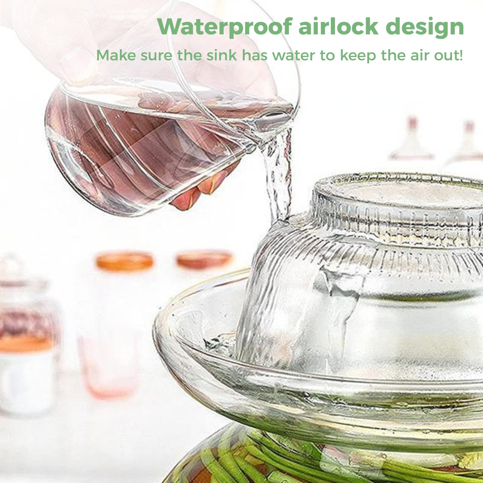 Anjetan 1.5L/2.5L/4.5L Glass Fermenting Jar, Large Capacity Sealed Pickle Jar, (A 1.5L/52oz)