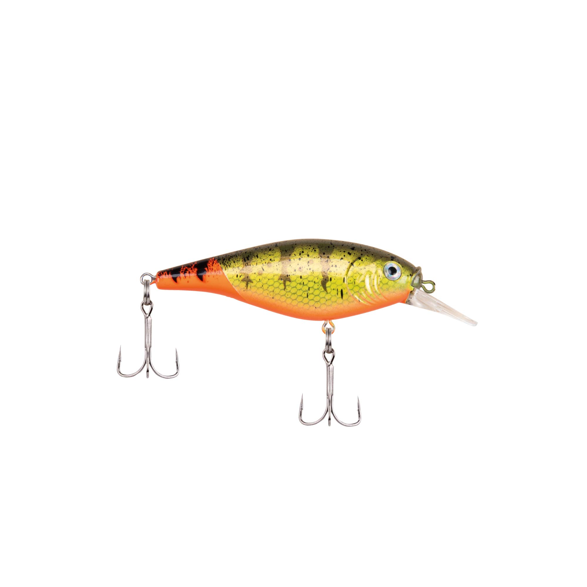 Berkley Flicker Shad Shallow Fishing Lure, Firetail Hot Perch, 2/7 oz, 2 3/4in | 7cm Crankbaits, Size, Profile and Dive Depth Imitates Real Shad, Equipped with Fusion19 Hook