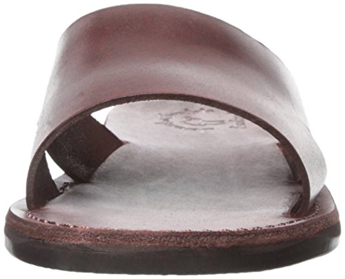 Bashan - Leather Wide Strap Slide Sandal - Brown