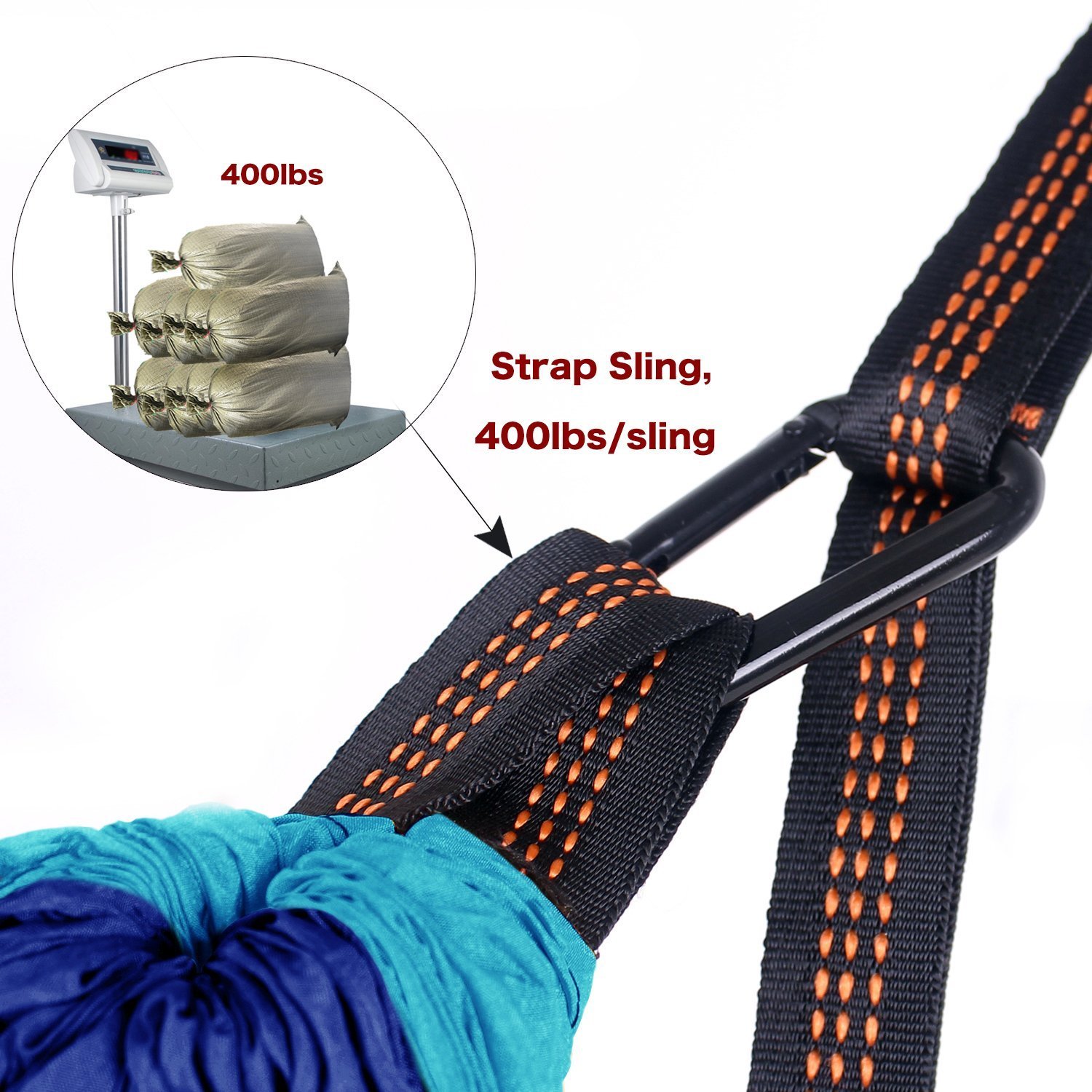 Active Roots Double Camping Hammock with Tree Straps - Portable Hammock, Parachute Nylon Lightweight Hammock for Backpacking, Travel, Indoor, Outdoor (Black/Watermelon)
