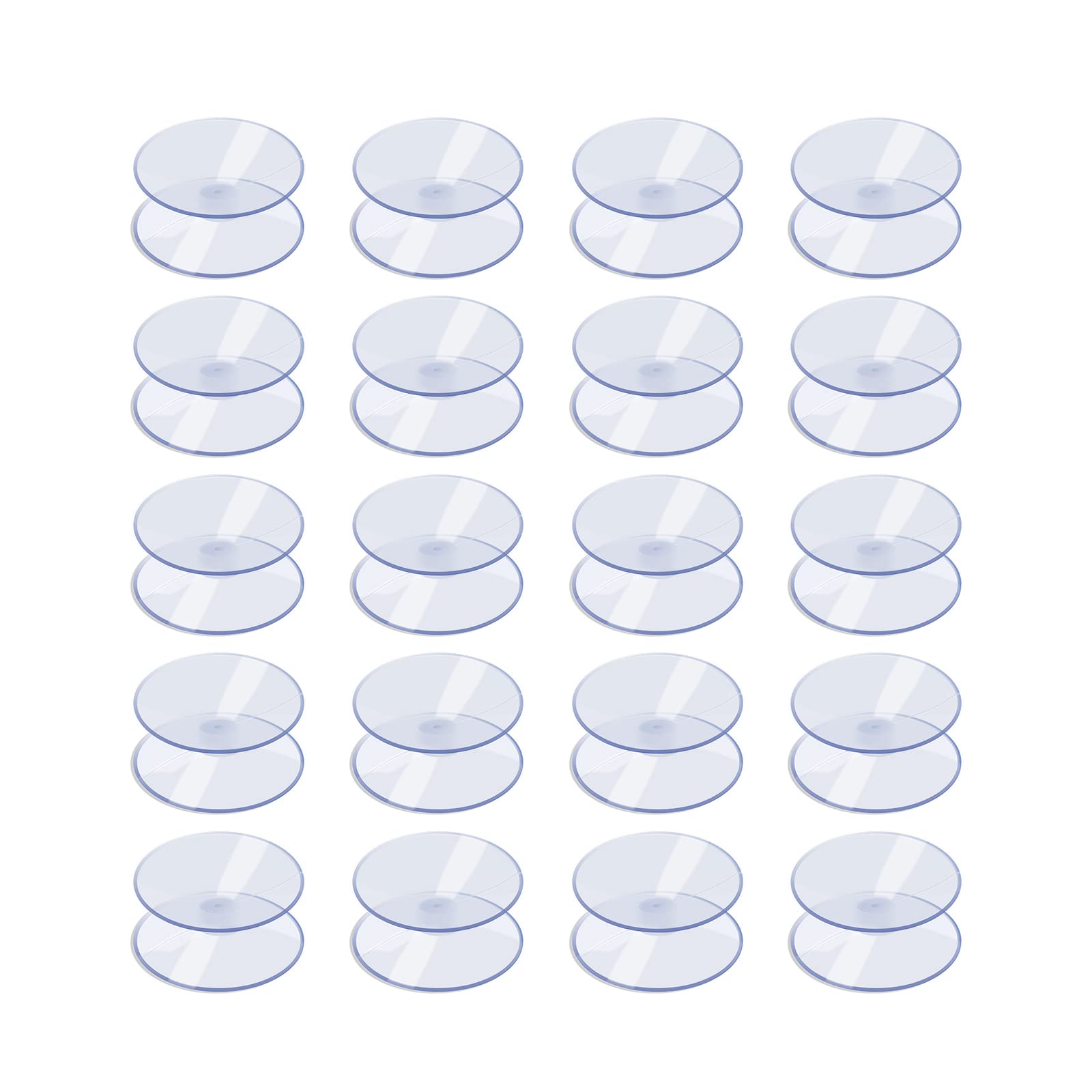 AQUANEAT 20 Pack 0.8/1.2 Inch Double Sided Suction Cups for Glass Table Top Home Organization (0.8 inch)