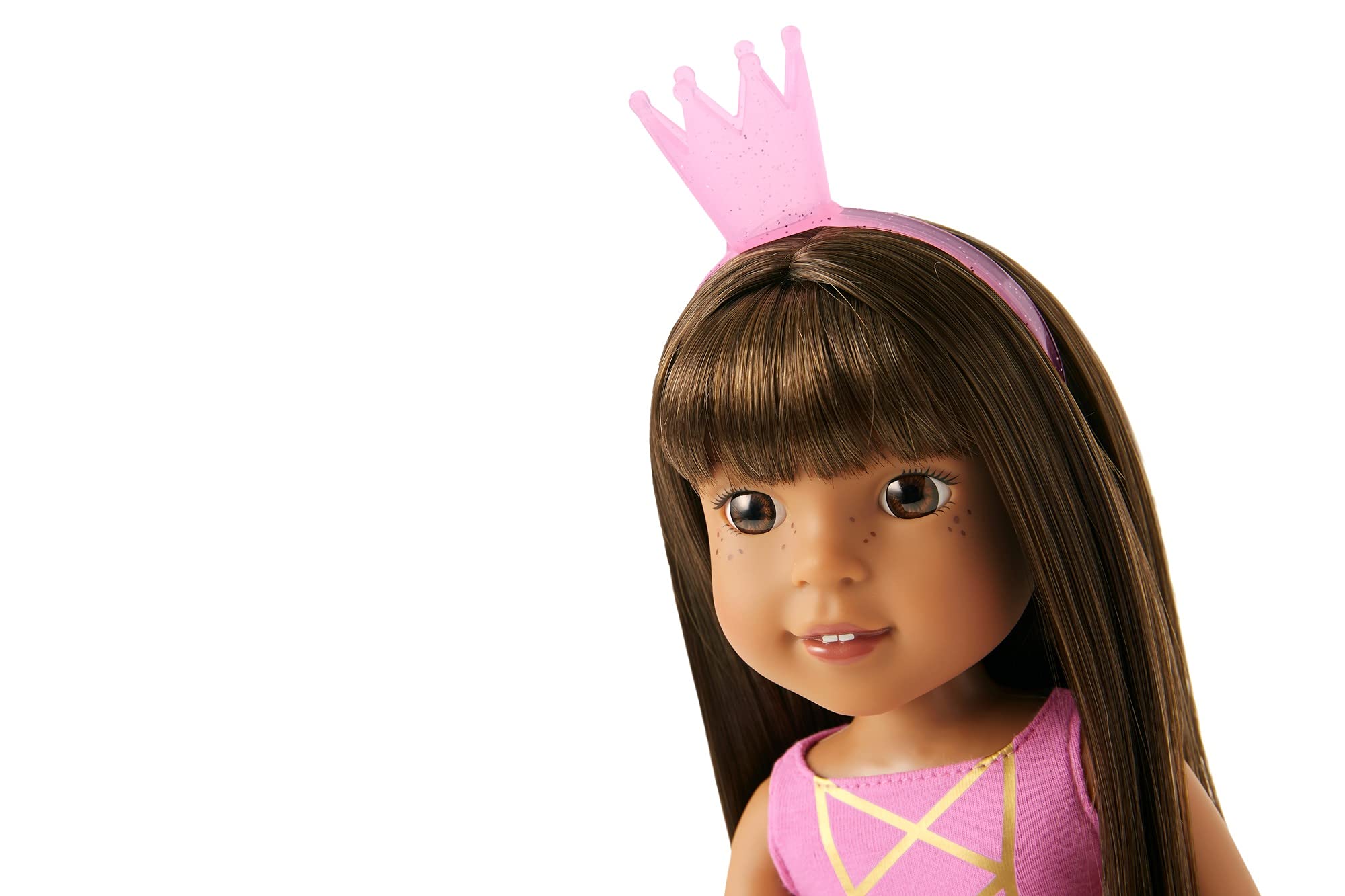 American Girl WellieWishers 14.5-inch Ashlyn Doll with Pink Leotard, Glitter Skirt, Headband, and Boots, For Ages 4+