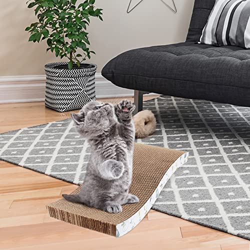 Cardboard Scratcher Pad, 2 Pcs Cat Scratchers for Indoor Cats Grinding Claw and Tooth Board Cat Scratcher Cardboard Cat Scratching Board