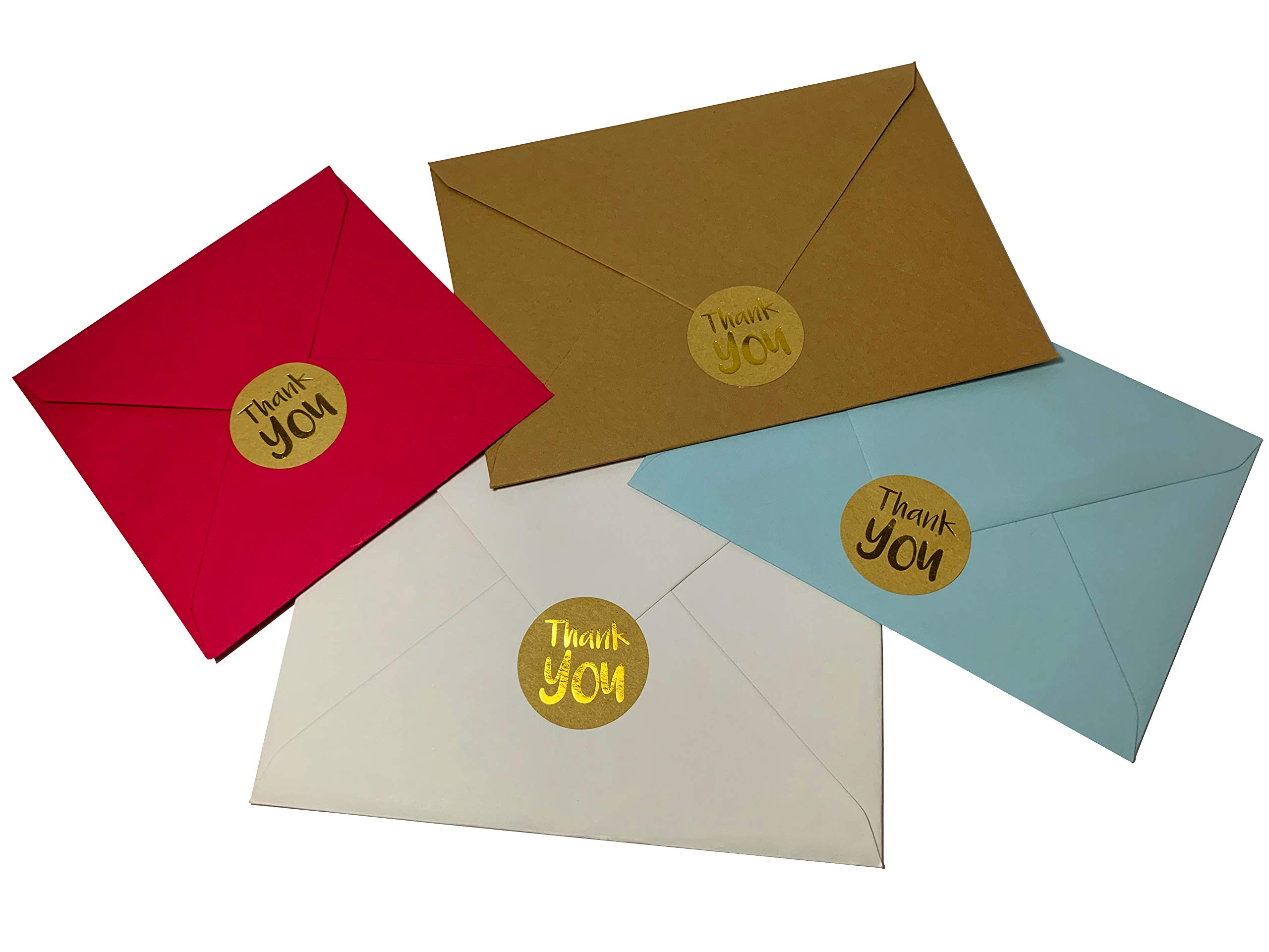 Ada’s Pen & Paper - 1.5” Round Thank You Stickers Roll - 500 Count | Custom Design Gold Foil Letters | Kraft Paper | Small Business | Decorative | Craft Labels | Cute | Wedding | Envelope Stamp