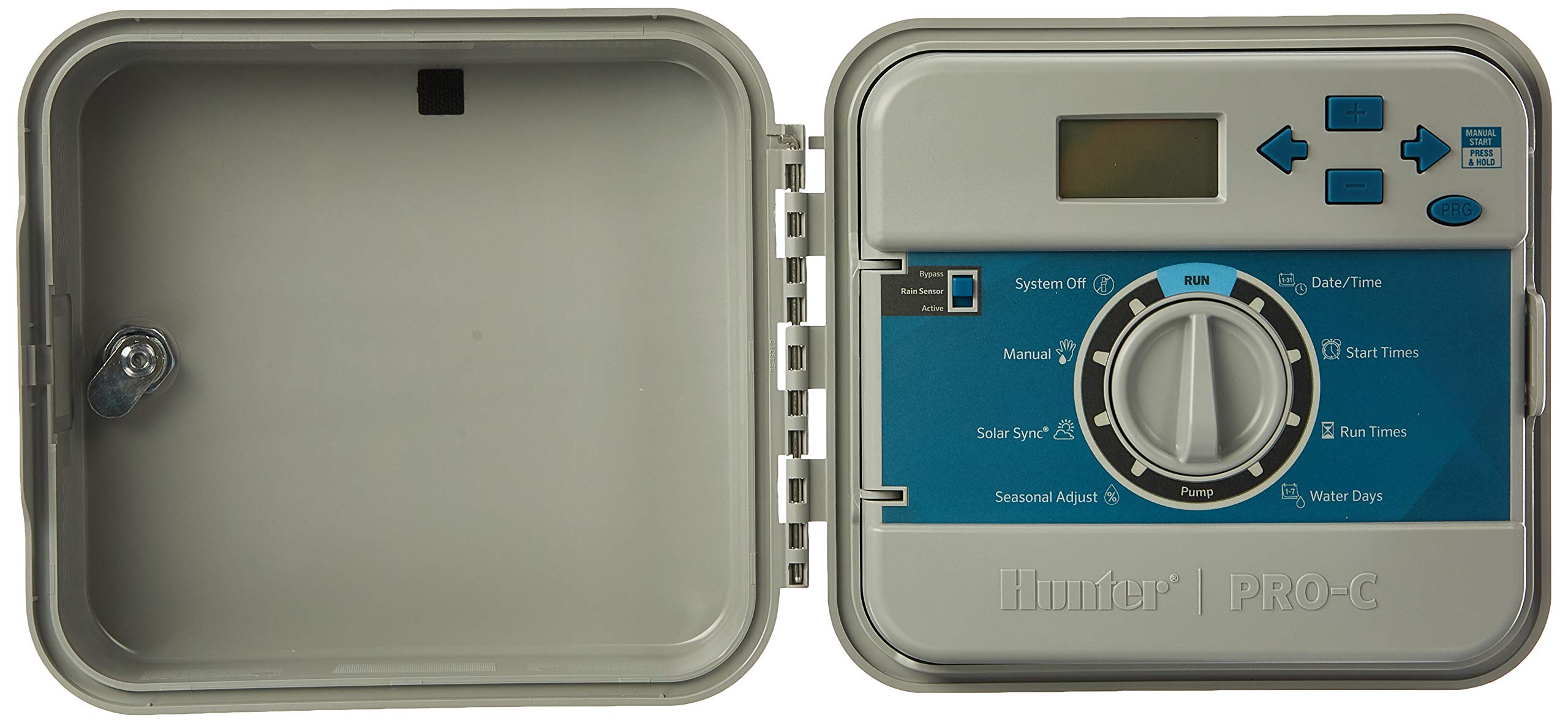 Hunter Pro-C Modular Outdoor Irrigation Controller Gray 4-Station Base Unit Controller, Outdoor Mount with 120 VAC Internal Transformer, Expandable to 16 Stations B00LBGQ4K2