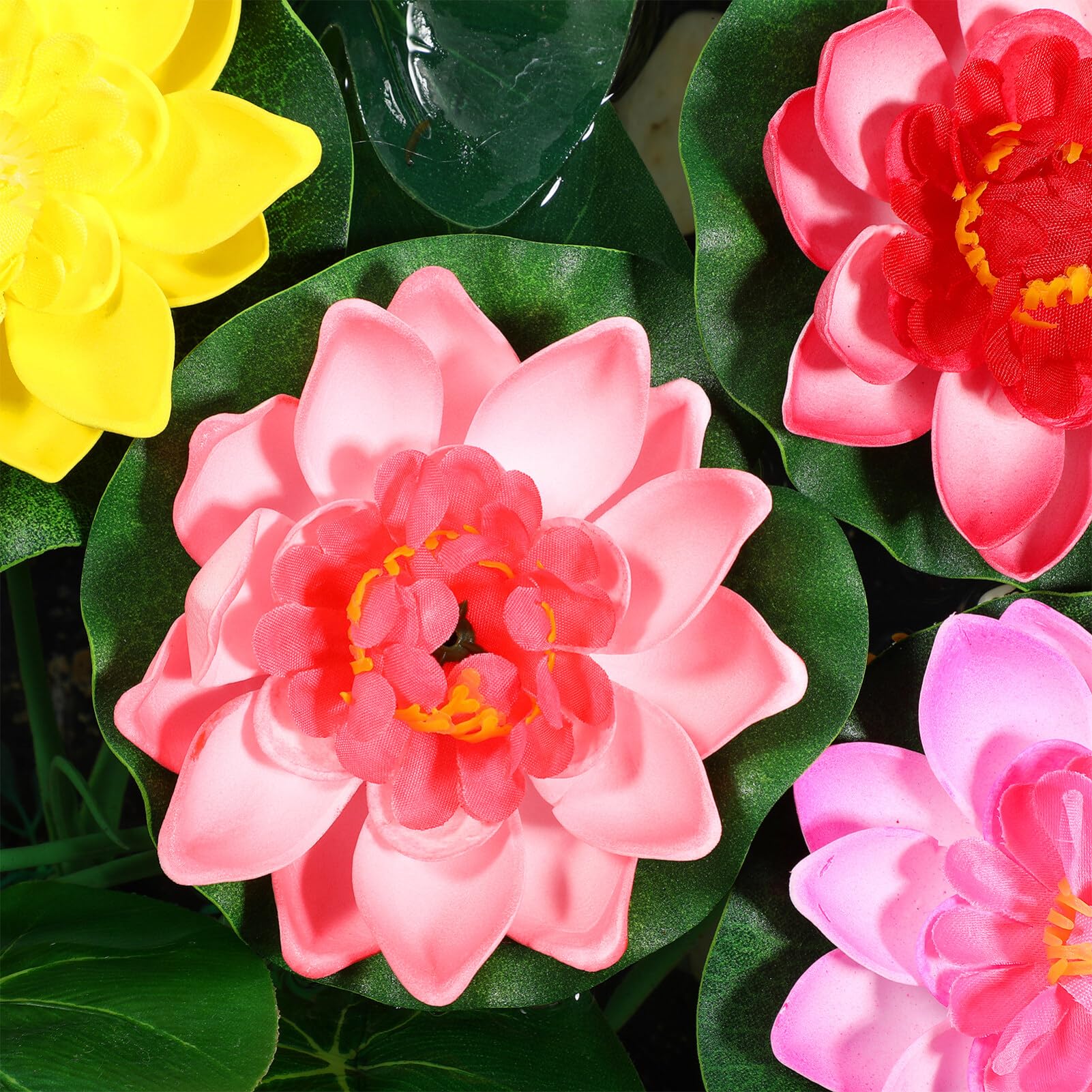 BESPORTBLE 5pcs Artificial Floating Water Lily Lotus Flowers Pond Decor for Garden Decoration Bed Edging
