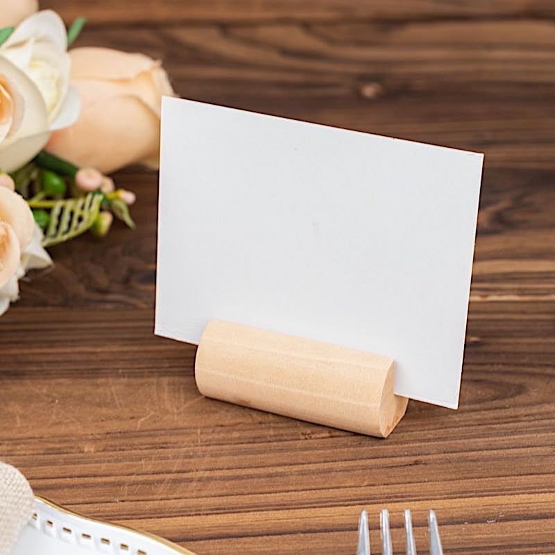 Balsa Circle 10 Natural 2 in Cylindrical Wood Table Number Sign Holders Place Card Stands Party Events Reception Decorations Supplies