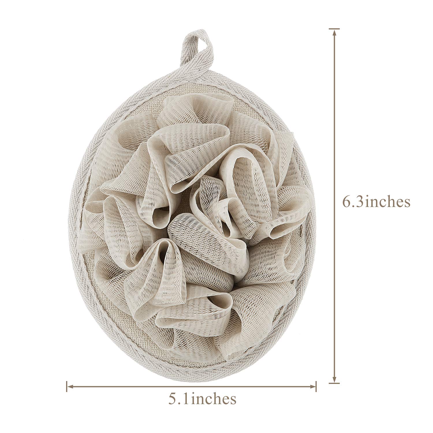 6 Pieces Bath Shower Pouf Sponge Mesh Pouf Shower Ball Exfoliating Body Sponge Pad Shower Scrubber Ball Shower Glove with Flower Bath Ball