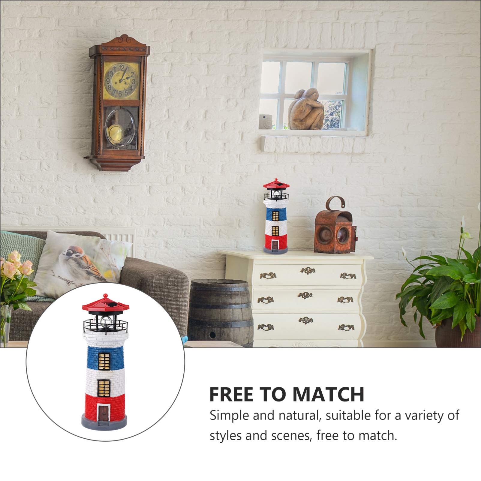 BESPORTBLE Solar Light Lamp Decorative Lighthouse Solar Lamp Garden Lighthouse Patio Lamp Yard Lamp Yard Light Patio Light Outdoor Light Solar Lighthouse
