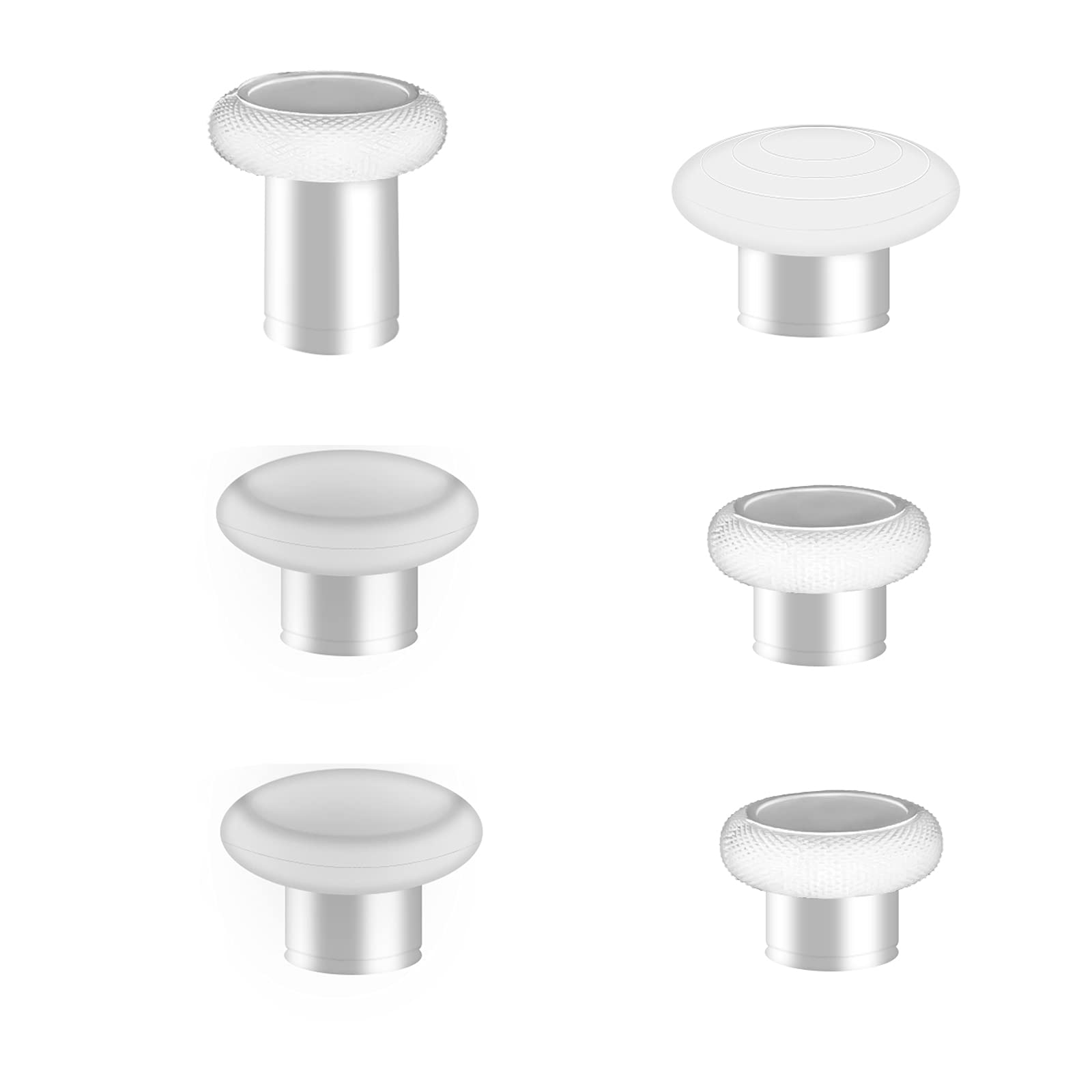 6 in 1 Swap Thumbsticks, Replacement Magnetic Joysticks for Xbox One Elite Series 2 Controller (White)