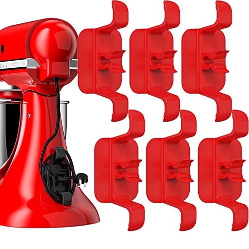 Cord Holder for Kitchen Appliances, 6Pcs Cord Holder Cords Wrap with Plug Holder, Shark Cord Organizer for Small Home Appliances, Kitchen Blenders, Coffee Makers, Air Fryers (6Pcs, Red)