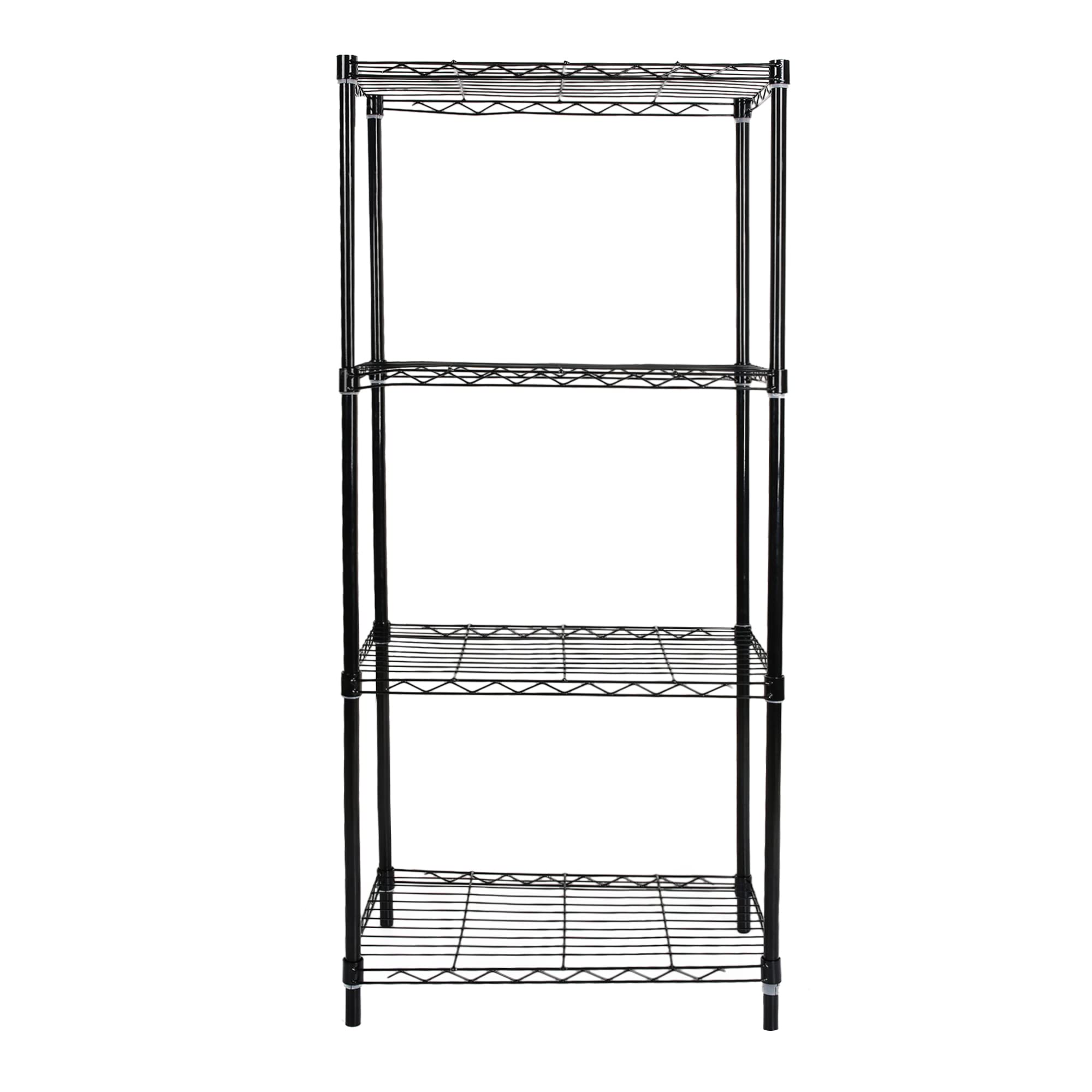 GIA Home Series 4 Tier Wire Shelving Unit Standing Storage Metal Shelves for Kitchen&Bathroom,Set of 1,Black