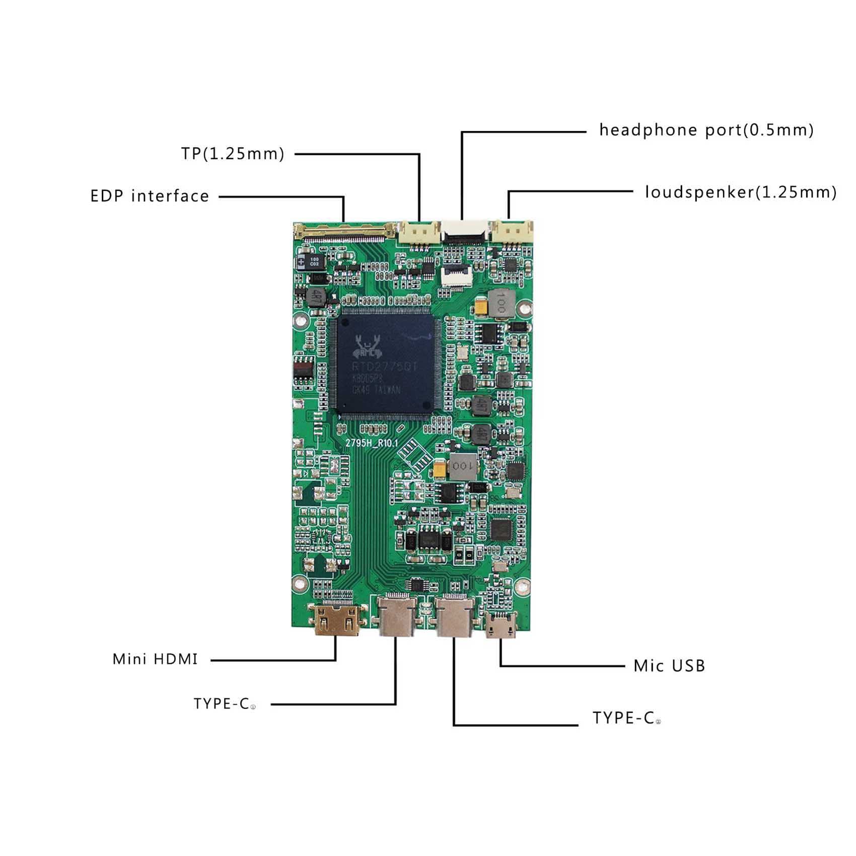 VSDISPLAY Mini HD-MI Type-C LCD Controller Board Work for 15.6 Inch 3840x2160 4K LCD Screen NV156QUM-N44 NV156QUM-N32