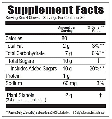 Benecol® Soft Chews - Made with Cholesterol-Lowering Plant Stanols, which are Clinically Proven to Reduce Total & LDL Cholesterol* - Dietary Supplement (120 Chocolate Chews)