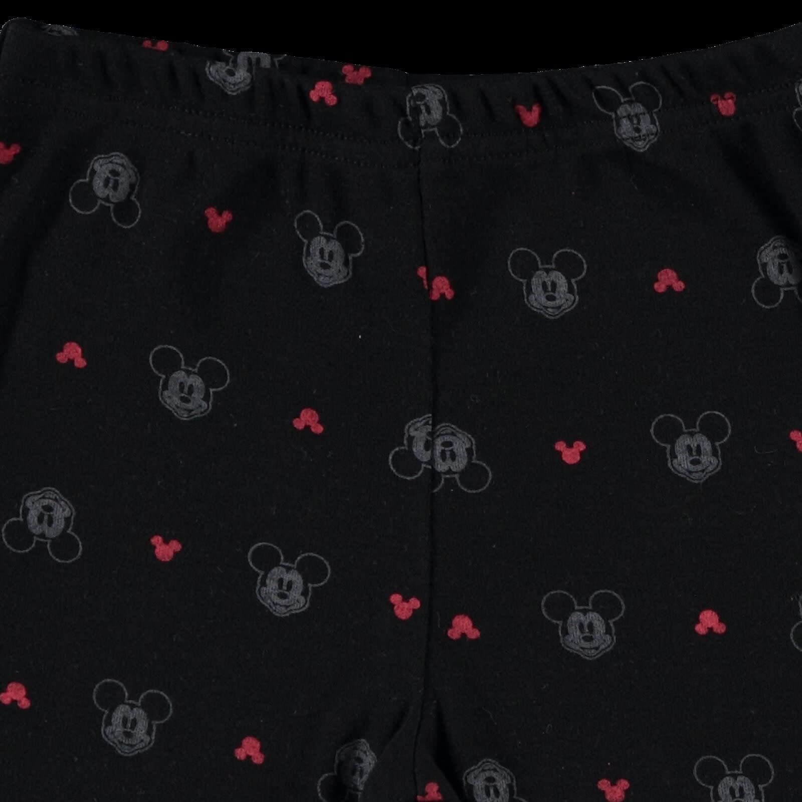 Disney Mickey Mouse Newborn Baby Boys 4 Piece Outfit Set: Bodysuit Pants Bib Hat Red/Black 3-6 Months