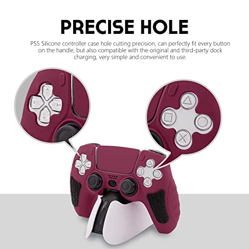 PS5 Controller Skin Anti-Sweat, Anti-Slip,and Dustproof PS5 Silicone Controller Case PS5 Controller Accessories for Playstation 5 Controller Skin(CosmicRed)