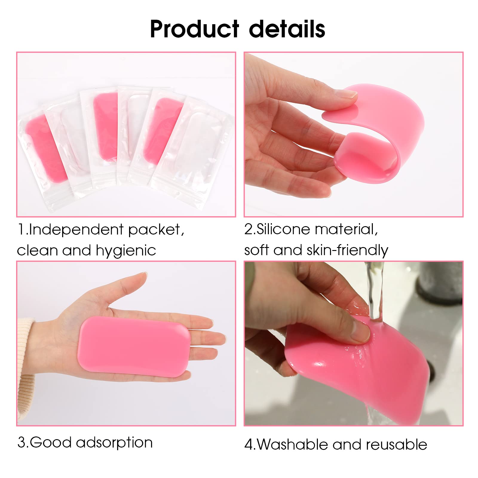 6 Pieces Silicone False Eyelash Holder Pads Loose False Lashes Holder Reusable Reusable Silicone Pad Eyelash for Women and Lash Extension Supplies Tools