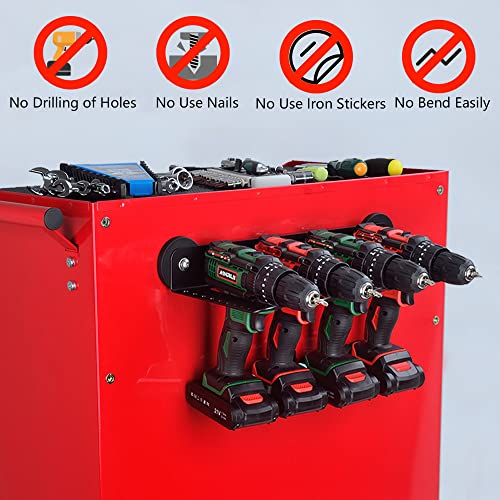 MUTUACTOR Power Drill Drivers Tool Holder,Magnetic Tool Holders,Garage Tool Storage Rack,Heavy Duty Floating Tool Shelf & Organizer,Stainless Steel Storage Organizer Holder,Perfect for Father’s Gift