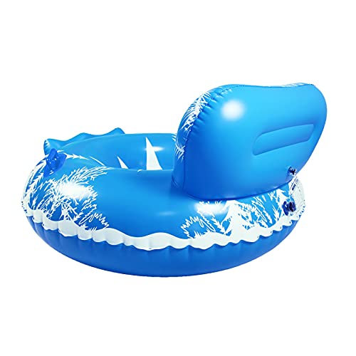 45 Inch Durable Large Inflatable Snow Sled with Reinforced Handle Heavy Duty Snow Scene Sledding for Teenagers and Adults (Blue, 45in)