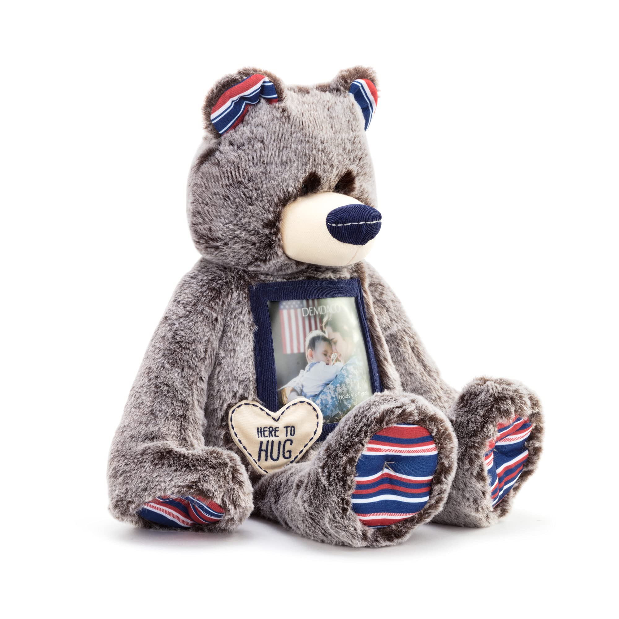 DEMDACO Military Here to Hug Photo Natural Brown 12 inch Plush Polyester Stuffed Bear