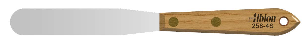 Albion Engineering Company 258-4S Classic Spatula, Stainless Steel, Hardwood Handle, 3/4" Wide Tip x 4" Long Blade