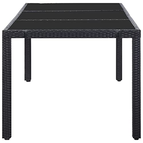 Camerina 9 Piece Patio Dining Set Outdoor Dining Table Set Patio Table and Chairs Set Outdoor Patio Dining Set Poly Rattan Black 45976