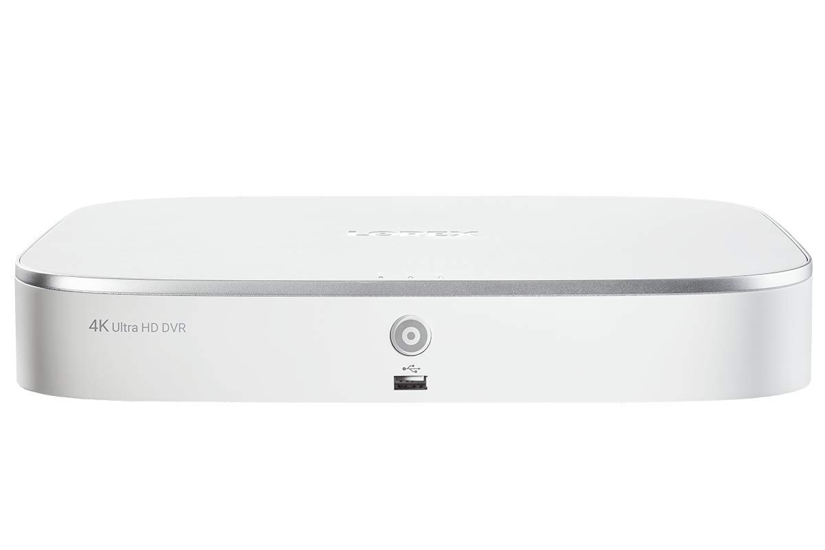 Lorex D841A82 4K Ultra HD Analog 8 Channel 1HDD 2TB Security DVR with Advanced Motion Detection and Smart Home Voice Control, Lorex Home, White