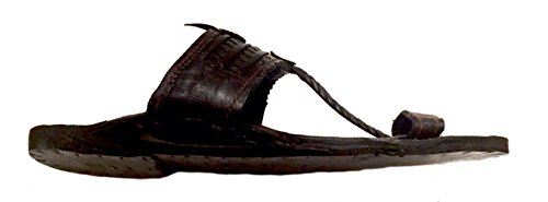 Beadscape ~ A Bit of Deja Vu Hippie Indian Water Buffalo Jesus Sandals 100% Leather (black, men's size 10/women's size 12)