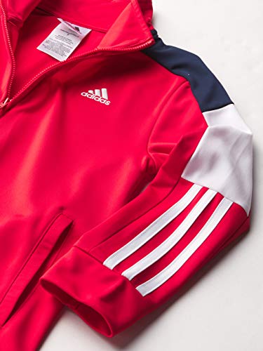 adidas boys Zip Front Tricot Jacket and Track Pants Shorts Set, Vivid Red, 4-8 Years US