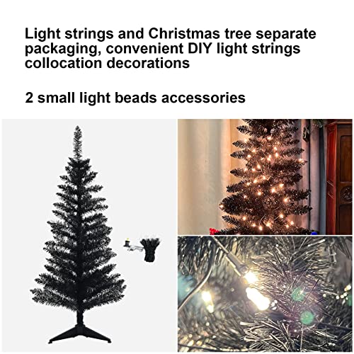 Artificial Christmas Tree,Halloween Decoration Tree Xmas Pine Tree with PVC Leg Stand Base Holiday Decoration for Indoor and Outdoor(4ft Black