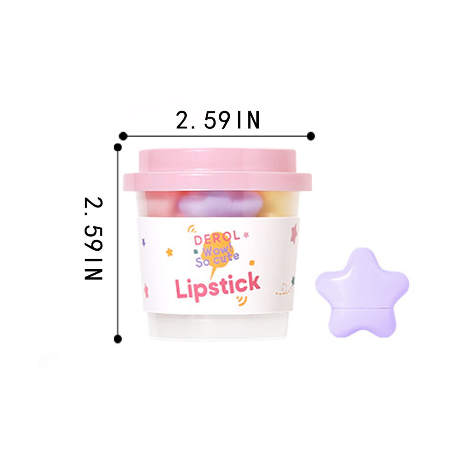 6-Color Mini Matte Color Star Capsule Lipstick set. Mini Long Lasting Non Stick Cups .Velvet Portable Star Candy Colour Capsule Lipstick Set. Suitable For All Kinds Of Occasions, PINK