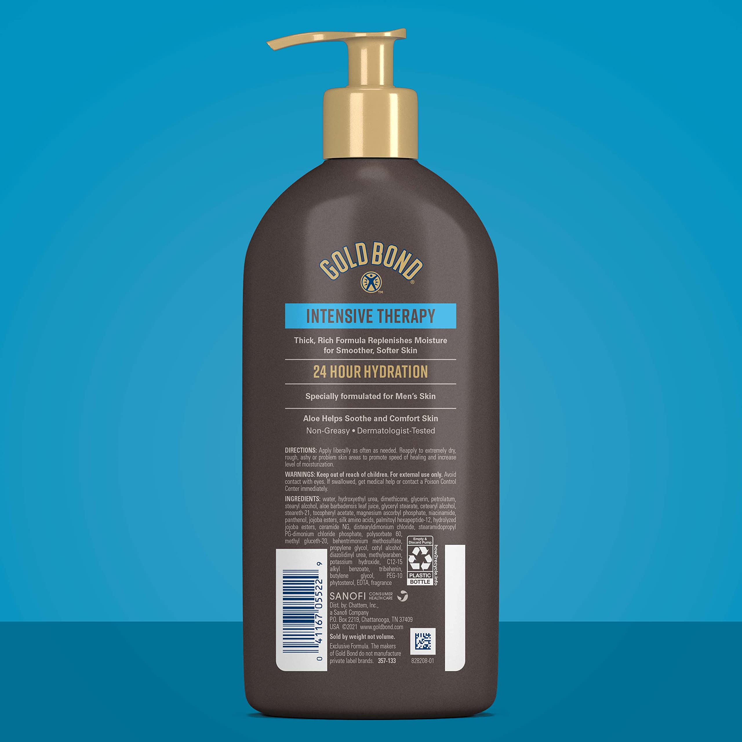 Gold Bond Men's Essentials Intensive Therapy Lotion, 13 oz., Daily Body & Hand Lotion With Aloe